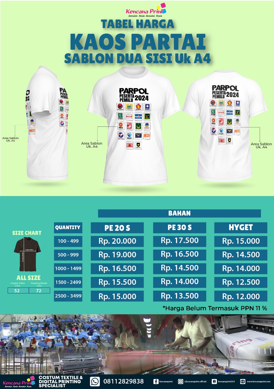 Kencana Print: Konveksi Kaos Partai Terbaik di Bandung